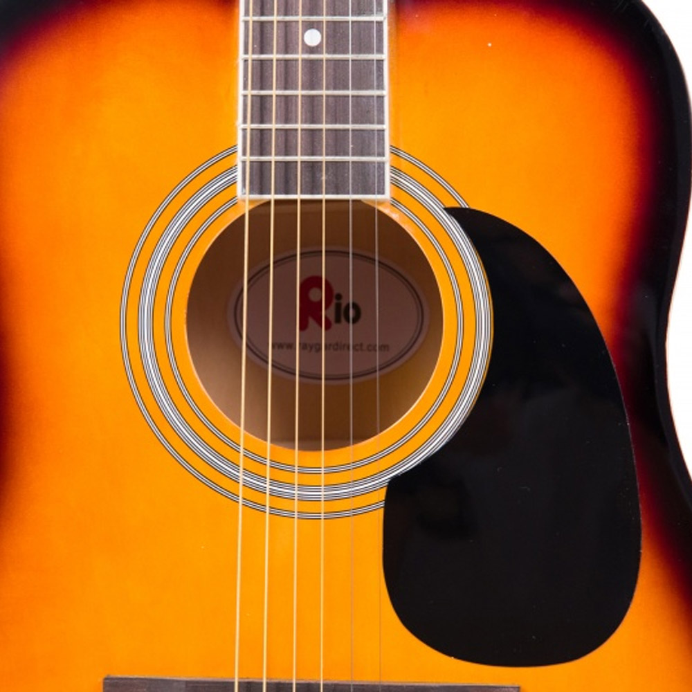 Rio 4/4 size (41") Acoustic Dreadnought Guitar - Sunburst | Free & Fast P&P
