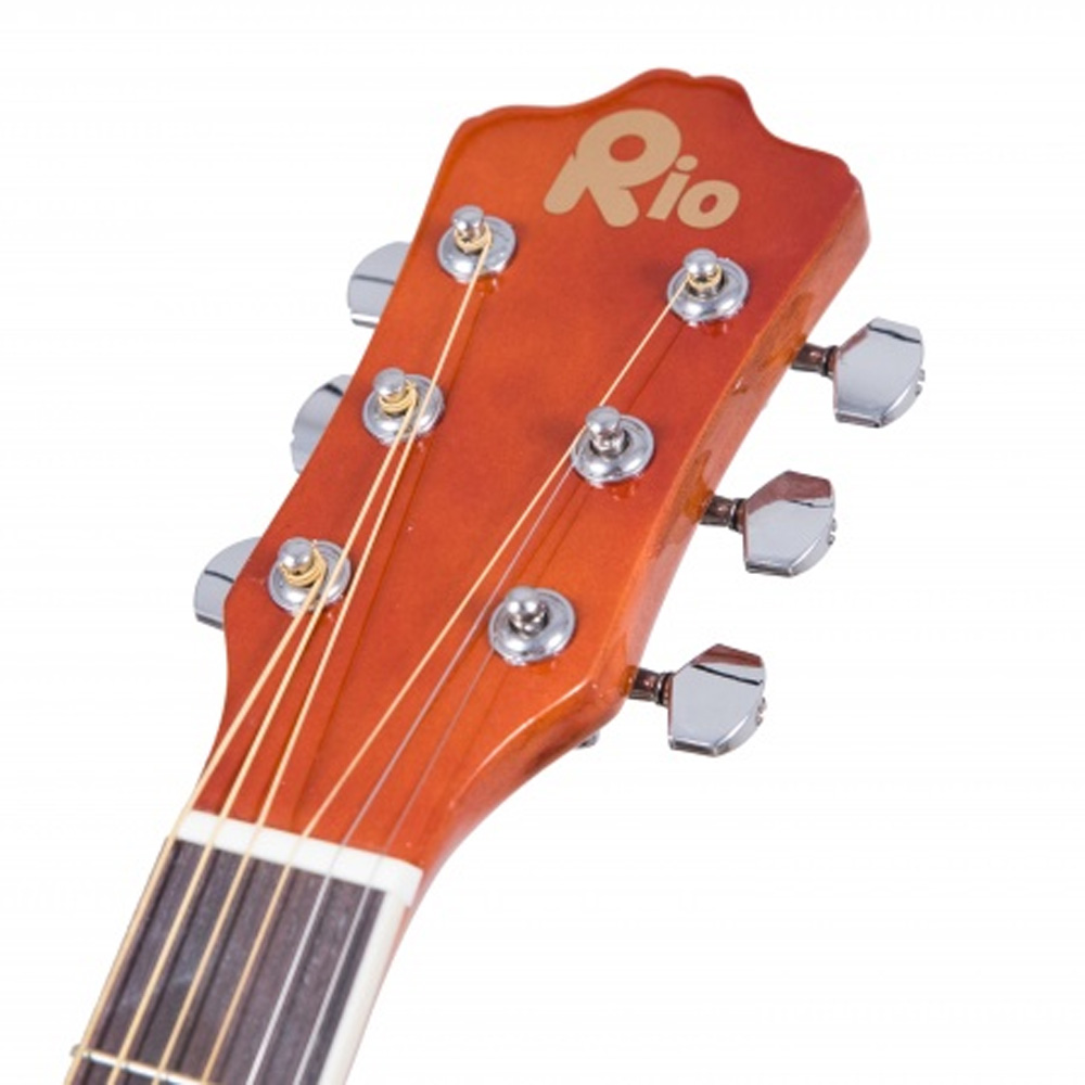 Rio 4/4 size (41") Acoustic Dreadnought Guitar - Sunburst | Free & Fast P&P