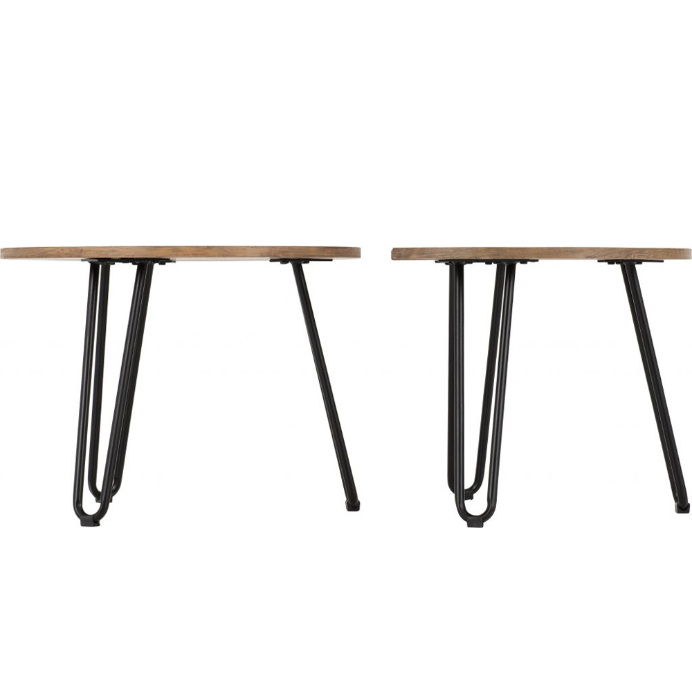 Athens Round Duo Coffee Table Set - Oak Effect | Free & Fast P&P