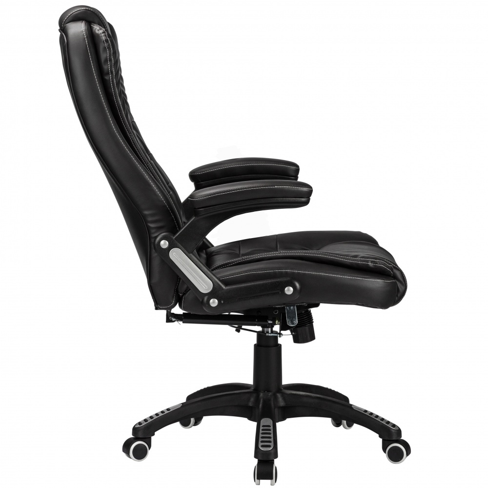 RayGar Luxury Faux Leather High Back Reclining Office Chair - Black ...